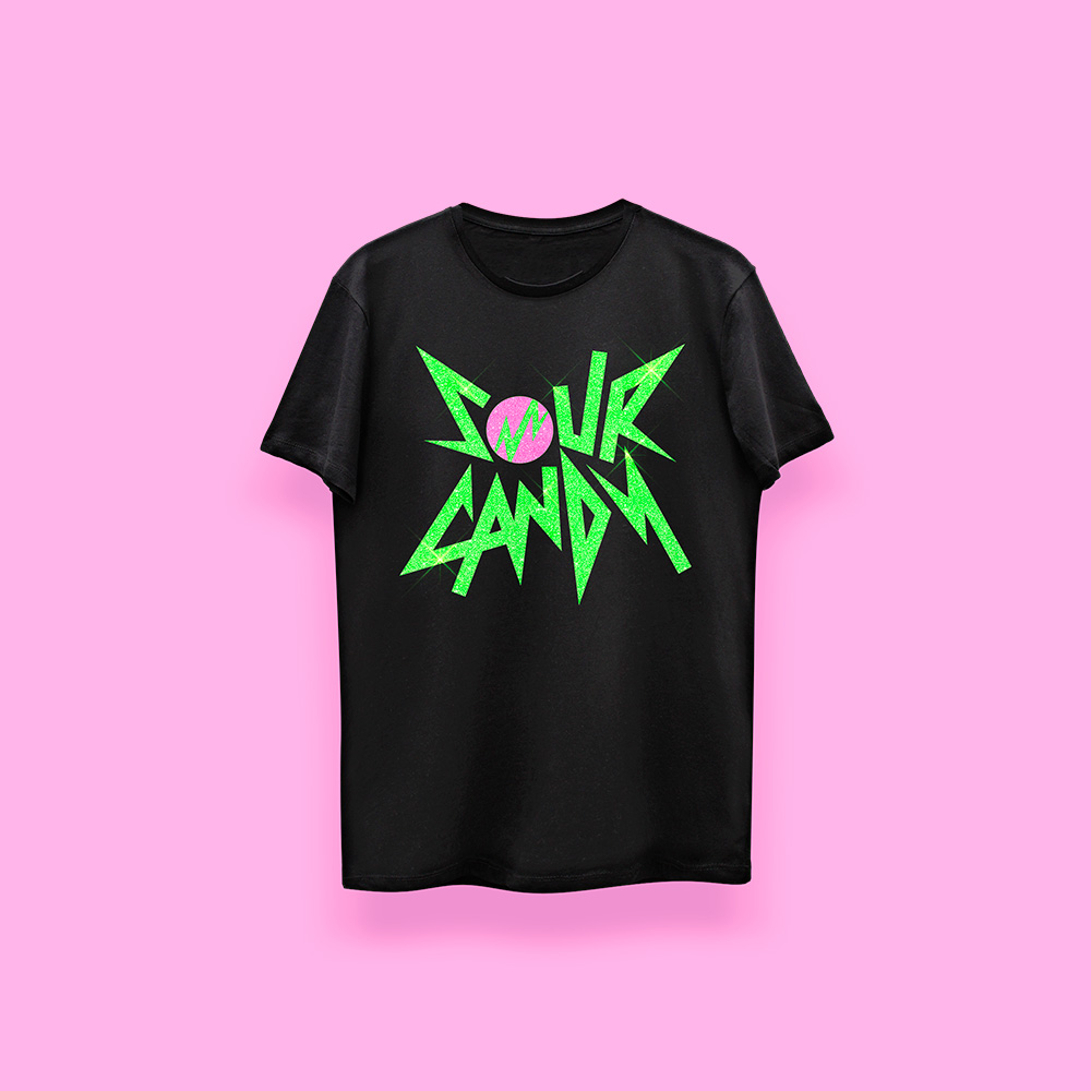 Sour candy NEON SUGAR (camiseta negra edición limitada) – Anticrista